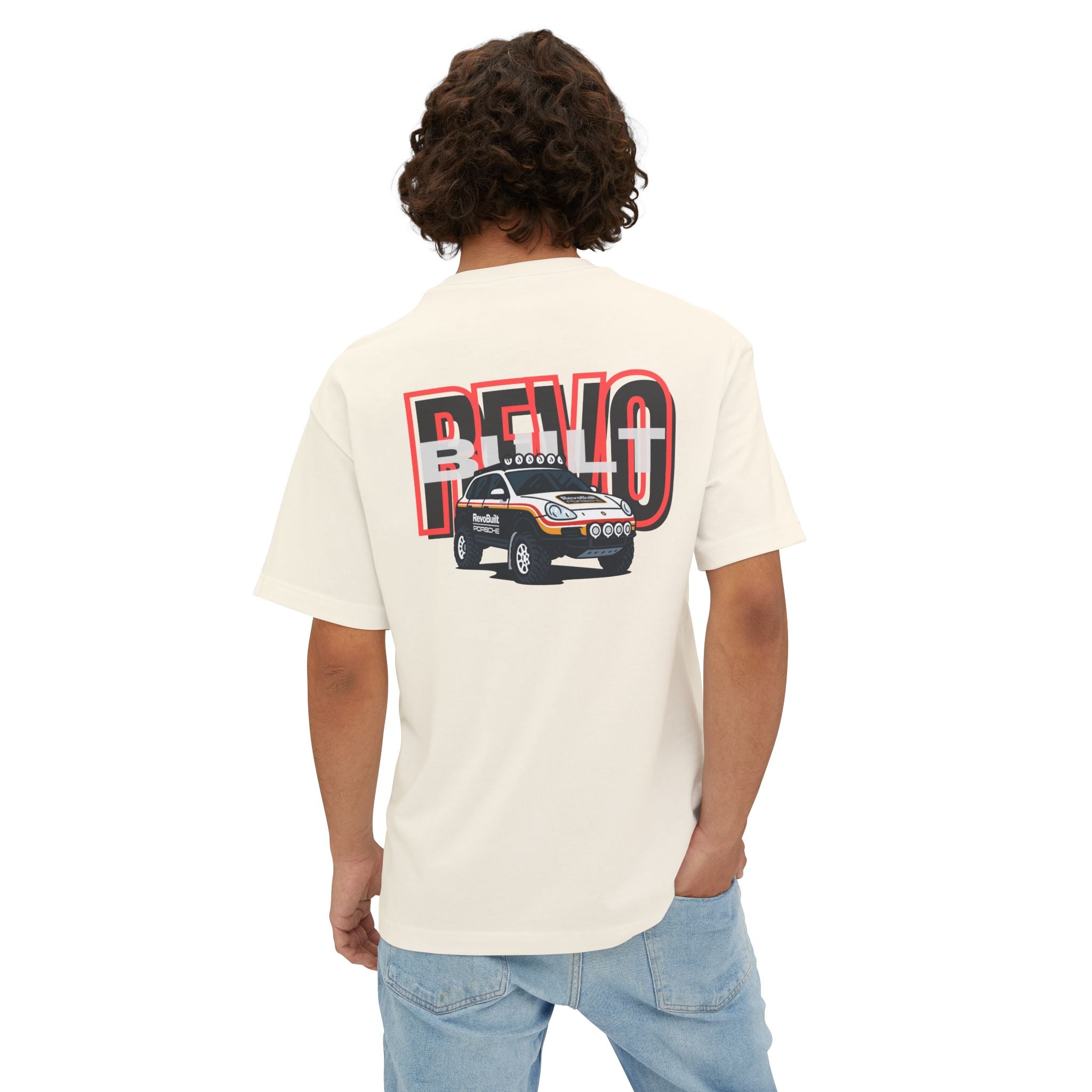 Retro-Inspired Oversized Boxy Tee | REVOBUILT 955 TAN/GREY – RevoBuilt